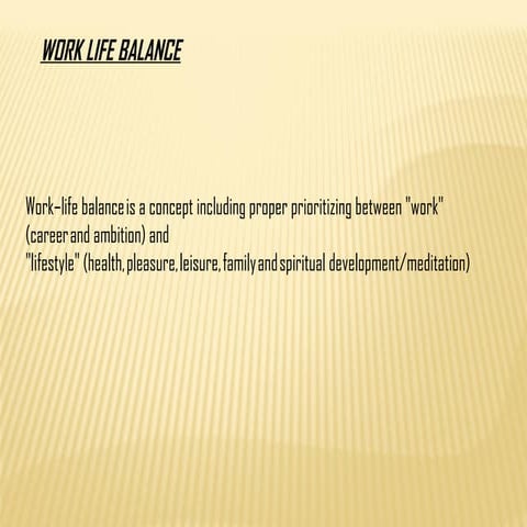 Organizational Behavior - Work Life Balance | PPT
