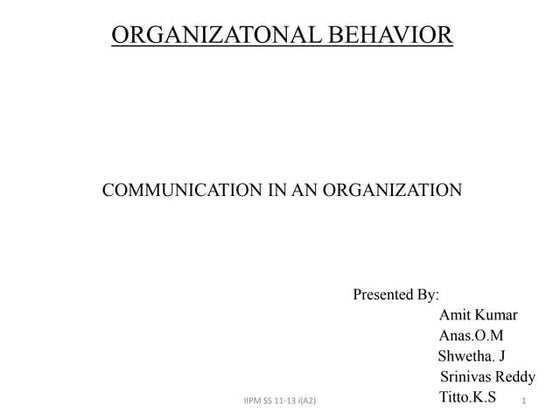 Communication Flows in an Organization | PPT