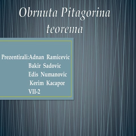 Obrnuta pitagorina teorema | PPTX