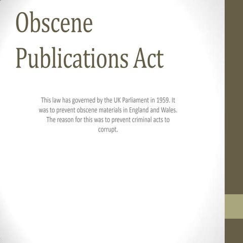 Obscene publications act | PPTX