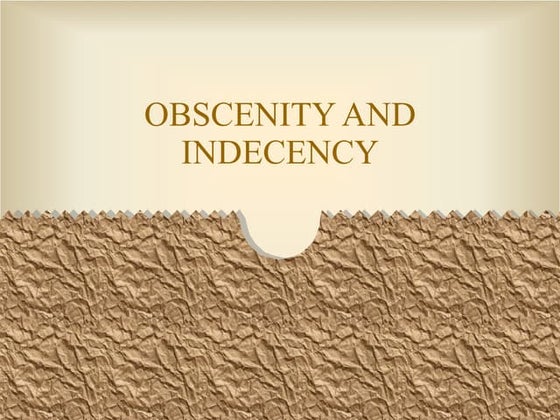 Obscenity on the Web | PPT