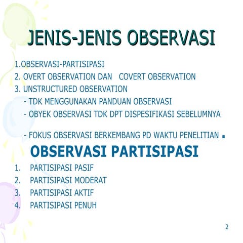 Jenis-Jenis Observasi dalam penelitiannn | PPT