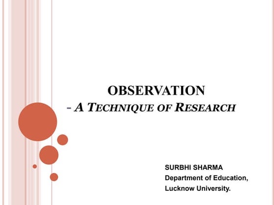 Observation as a Research Tool | PPT
