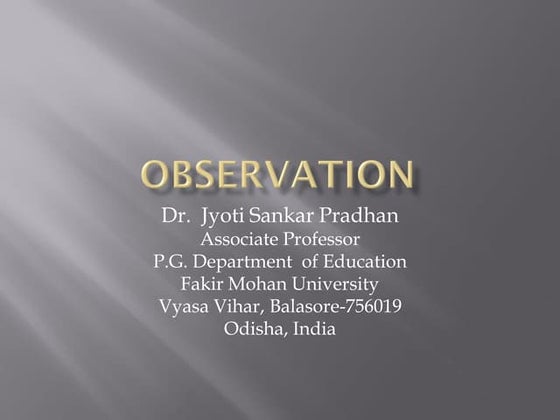 Observation | PPTX