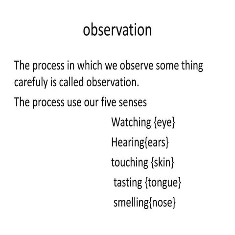 Observation | PPT
