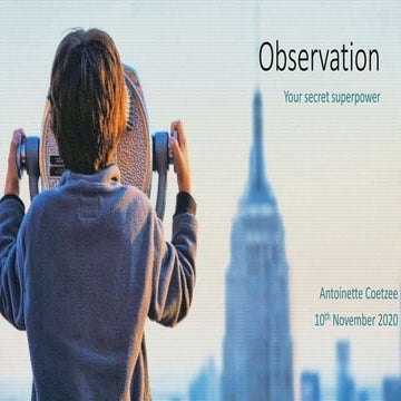 Observation - A Secret Superpower | PPTX