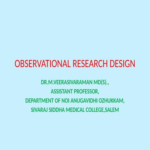observational research design &type pptx | PPTX