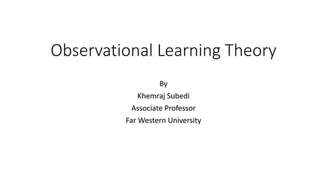 ALBERT BANDURA Social Learning Theory | PPTX