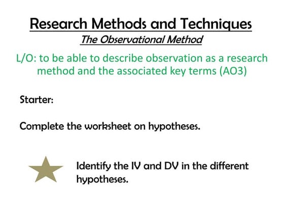 Observation Method Ppt