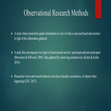 Observational research methods | PPTX