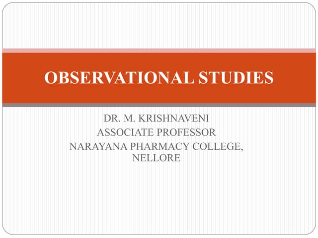 Observational studies.Biostatic and research methodology | PPTX