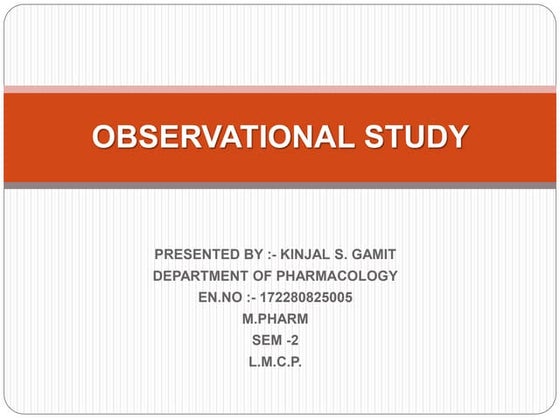 Observational study design | PPT