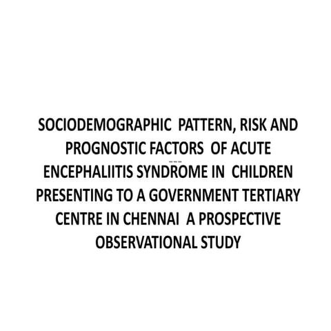 observational study of socio demographic pattern, risk , prognostic ...