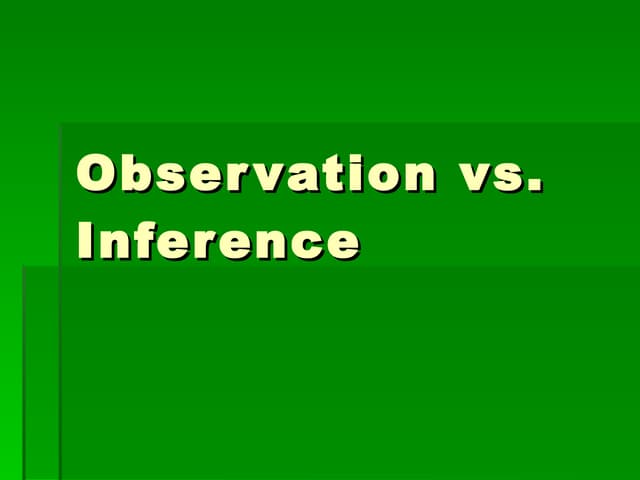 Inference And Observation Activity | PPT