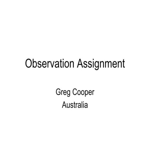 Observation assignment | PPT
