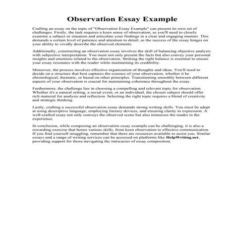 Observation Essay Example | PDF | Sexual Health | Diseases and Conditions