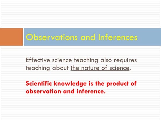 Observations vs Inferences | PPT | Science