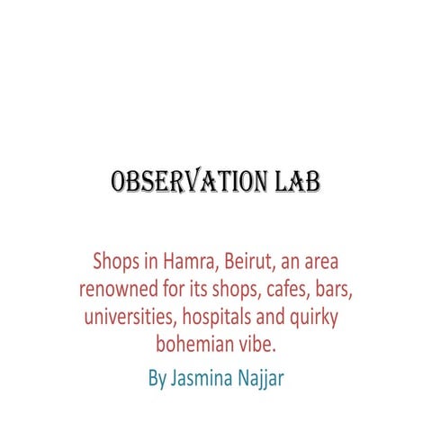 Observations on shops in Hamra, Beirut | PPTX