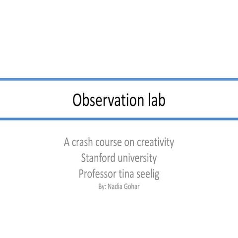 Observation lab | PPTX | Science