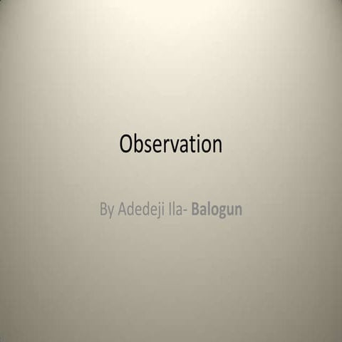 Observation lab | PPT