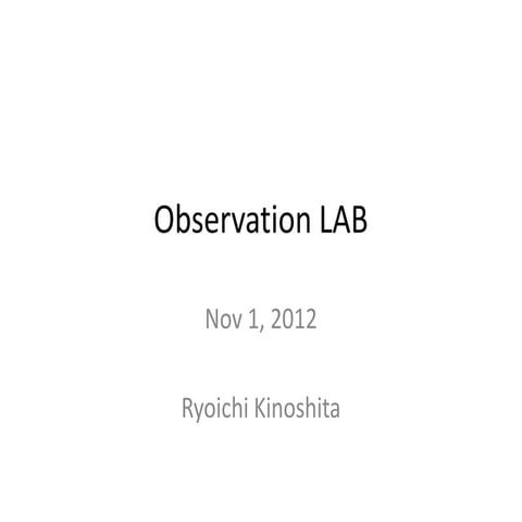 Observation lab | PPT