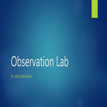 Observation lab | PPTX