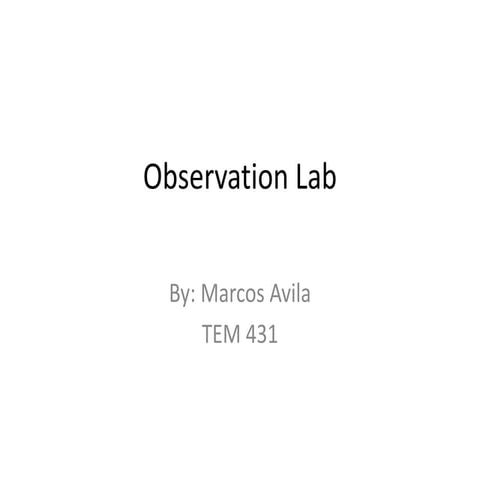 Observation lab | PPT