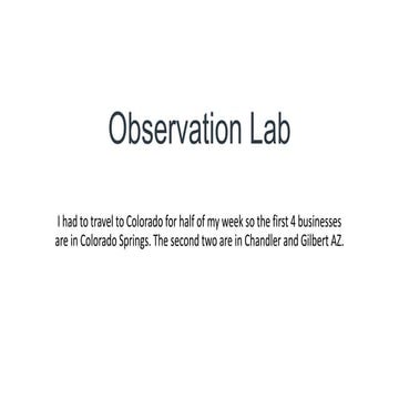 Observation lab | PPTX | Bars & Restaurants | Attractions