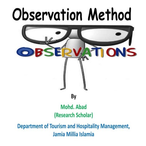 Observation as a method of data collection | PPTX