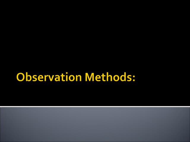 Observation Methods Of Data Collection In Behavioral Science