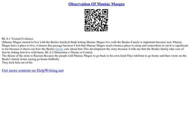 Maniac Magee George Mcnab