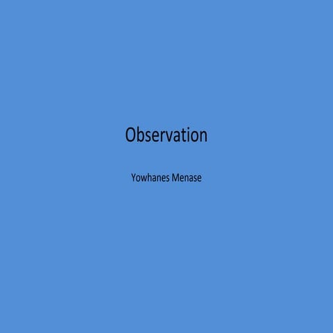 Power of observation | PPT