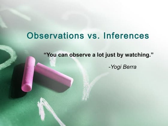 Observations vs Inferences | PPT | Science