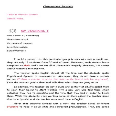 Observation and practicum journals third period | PDF