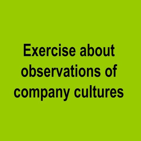 Observations of company cultures | PPT
