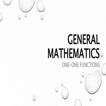 One to One Function (General Mathematics) | PPTX