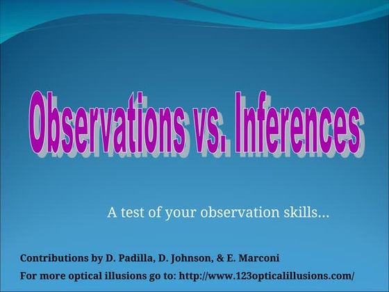 Observations vs Inferences | PPT | Science