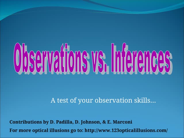 Observation & Inference Notes | PPT