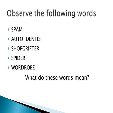 Observe The Following Words | PPT