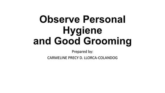 Personal Hygiene in Food Production | PDF