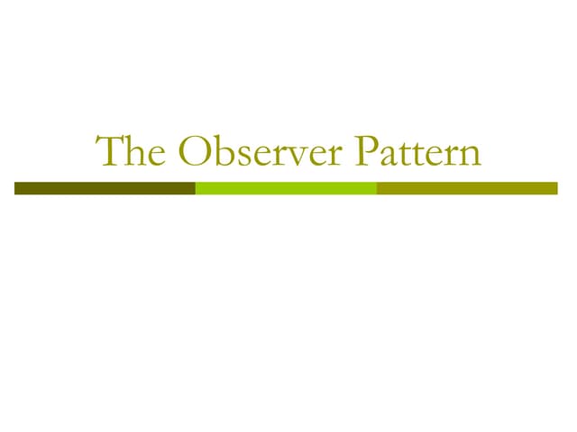 Design patterns - Observer Pattern