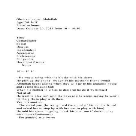 Observer name Abdullah Age 3& half Place at home Date Oc.docx
