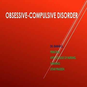 Obsessive Compulsive Disorder - Neurotic Stress Related Somatoform ...