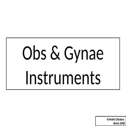 Gynecological and obstetrics Instruments | PDF