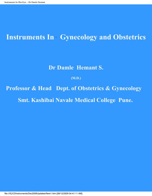 Gynecological and obstetrics Instruments | PDF