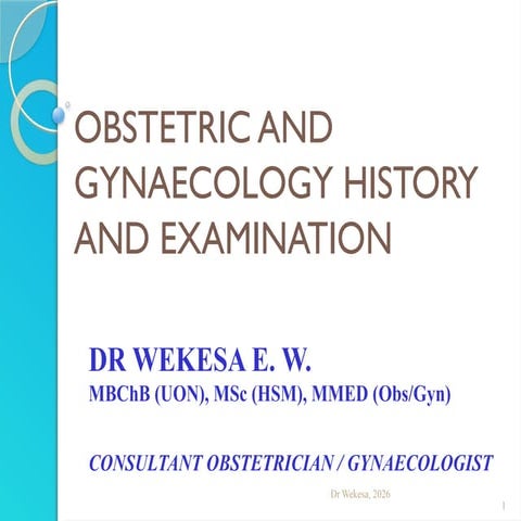 Comprehensive Obstetric and Gynaecology History and Examination Guide ...
