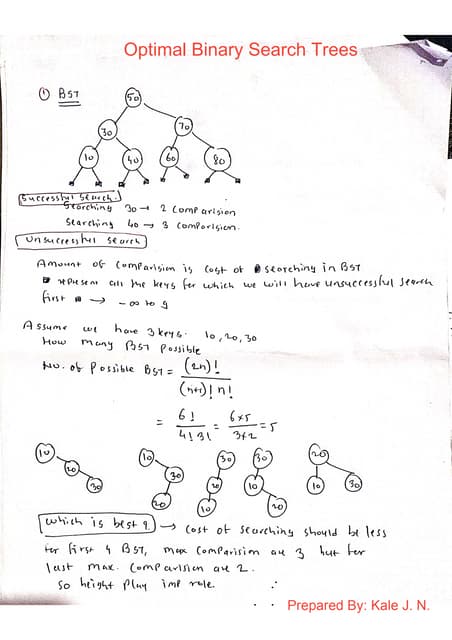 Constructing Optimal Binary Search Tree step by step | PDF Constructing Optimal Binary Search Tree step by step | PDF