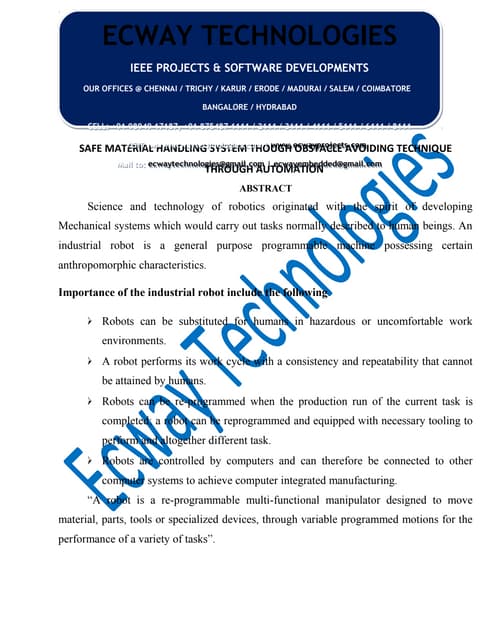 Obstacle Avoiding Robot Doc Robotics Technology And Computing 3493