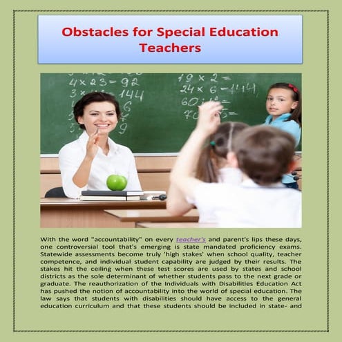 Obstacles for Special Education Teachers | PDF