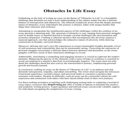 Obstacles In Life Essay.pdf